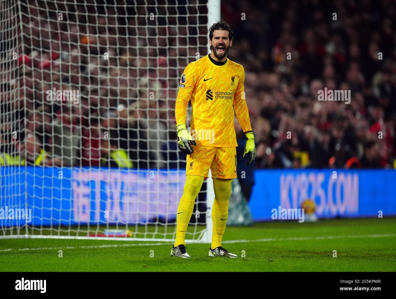 Liverpool goalkeeper Alisson Becker during the Premier League match at ...