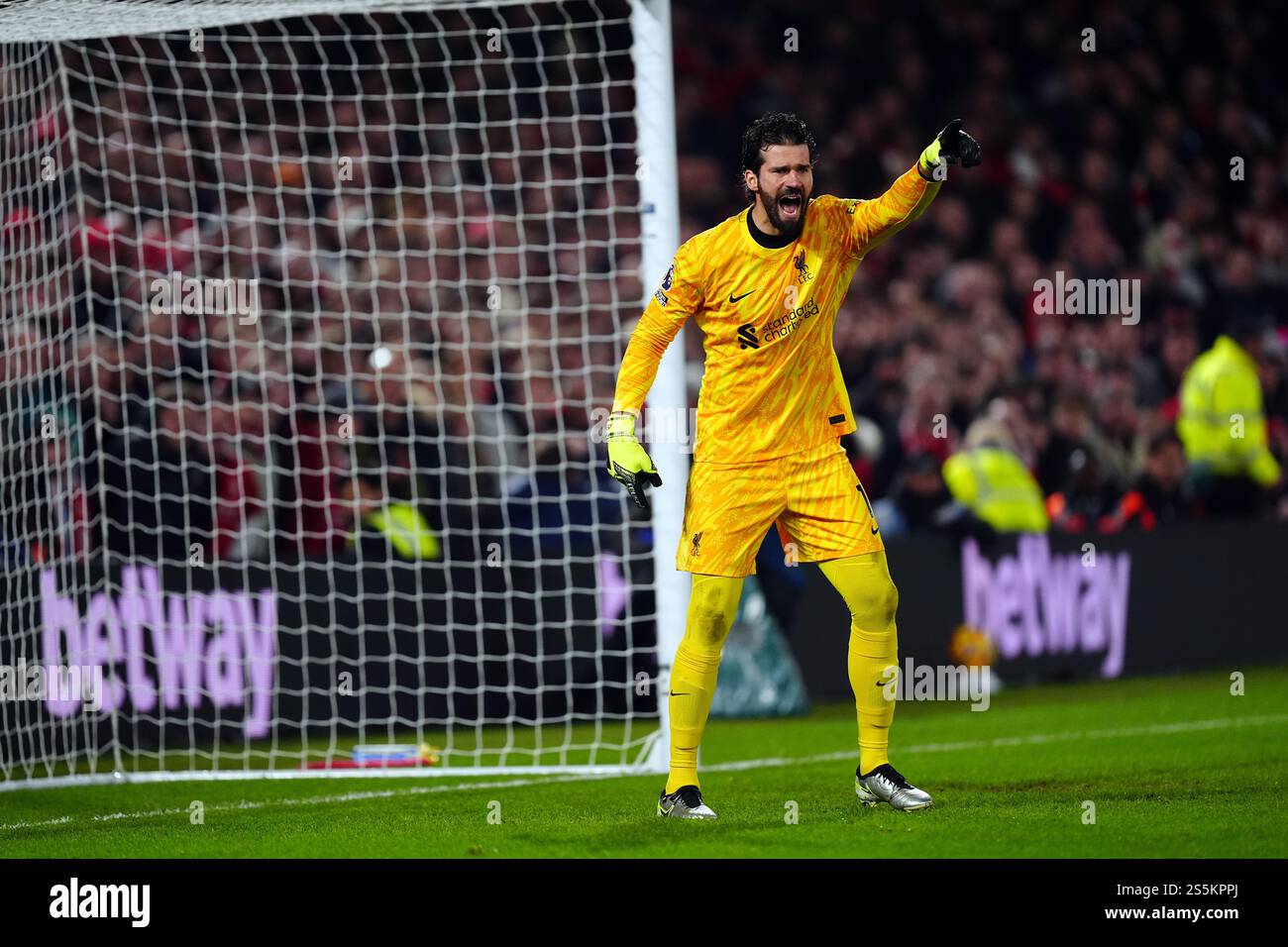 Liverpool goalkeeper Alisson Becker during the Premier League match at ...