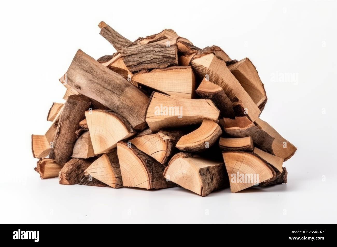 Natural fire wood tree. Log pile stack. Generate Ai Stock Photo - Alamy