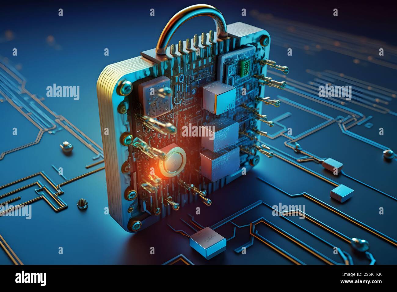 Padlock With Keyhole icon in personal data security Illustrates cyber ...