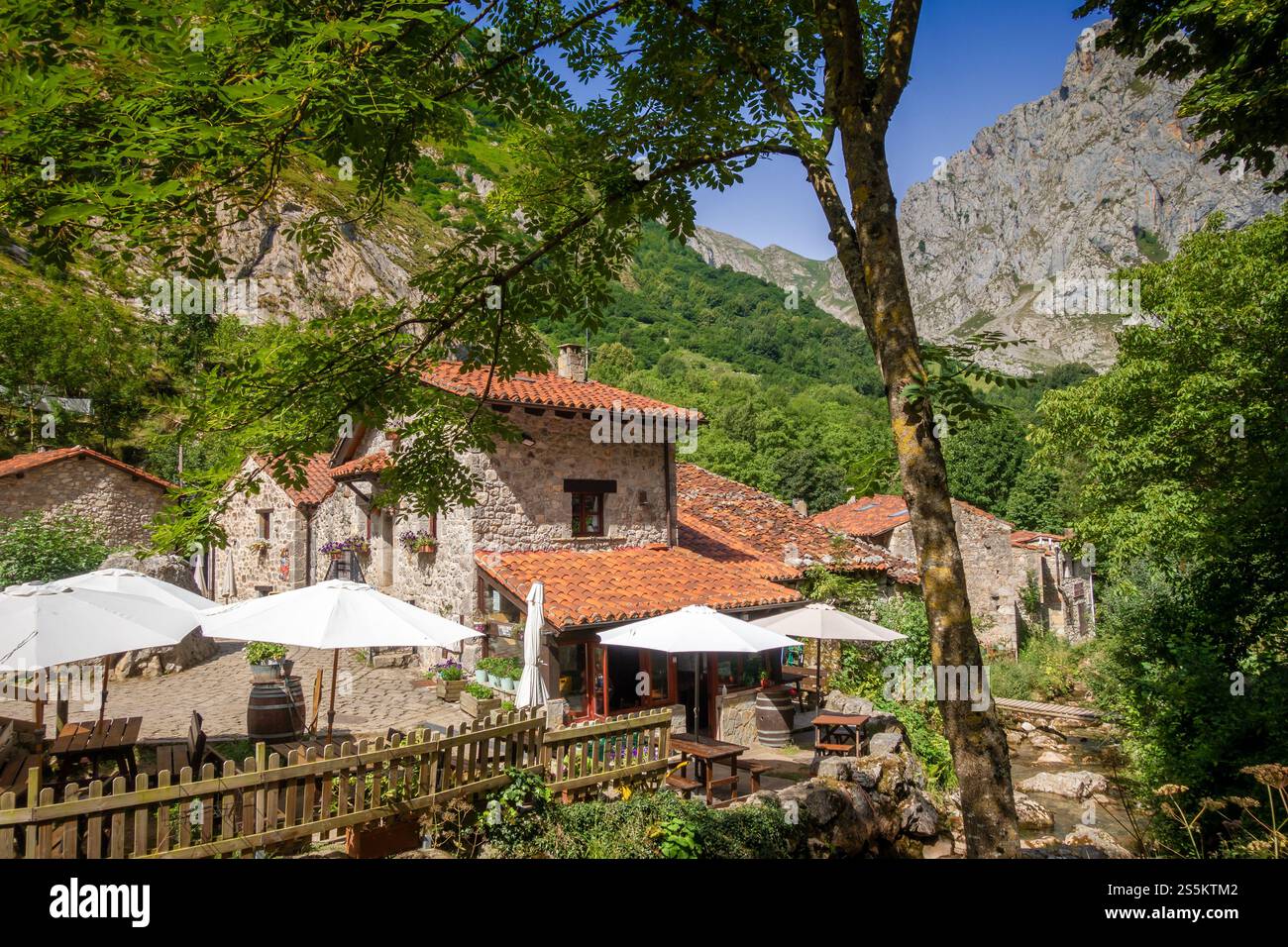 Bulnes village in Picos de Europa, Asturias, Spain. Bulnes village ...