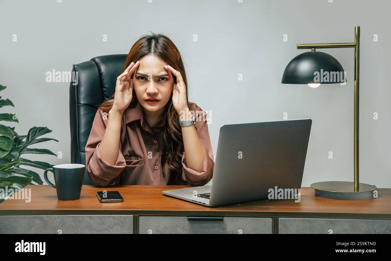 Woman works on computer home hi-res stock photography and images - Alamy