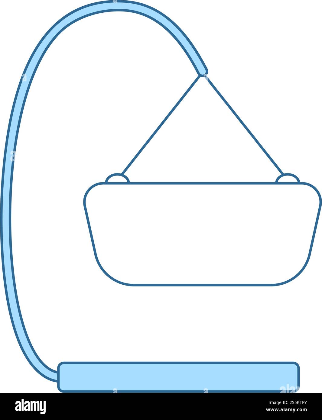 Baby Hanged Cradle Icon. Thin Line With Blue Fill Design. Vector ...