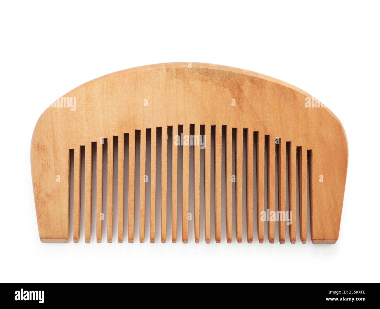 New wooden hair comb isolated on white, top view Stock Photo - Alamy