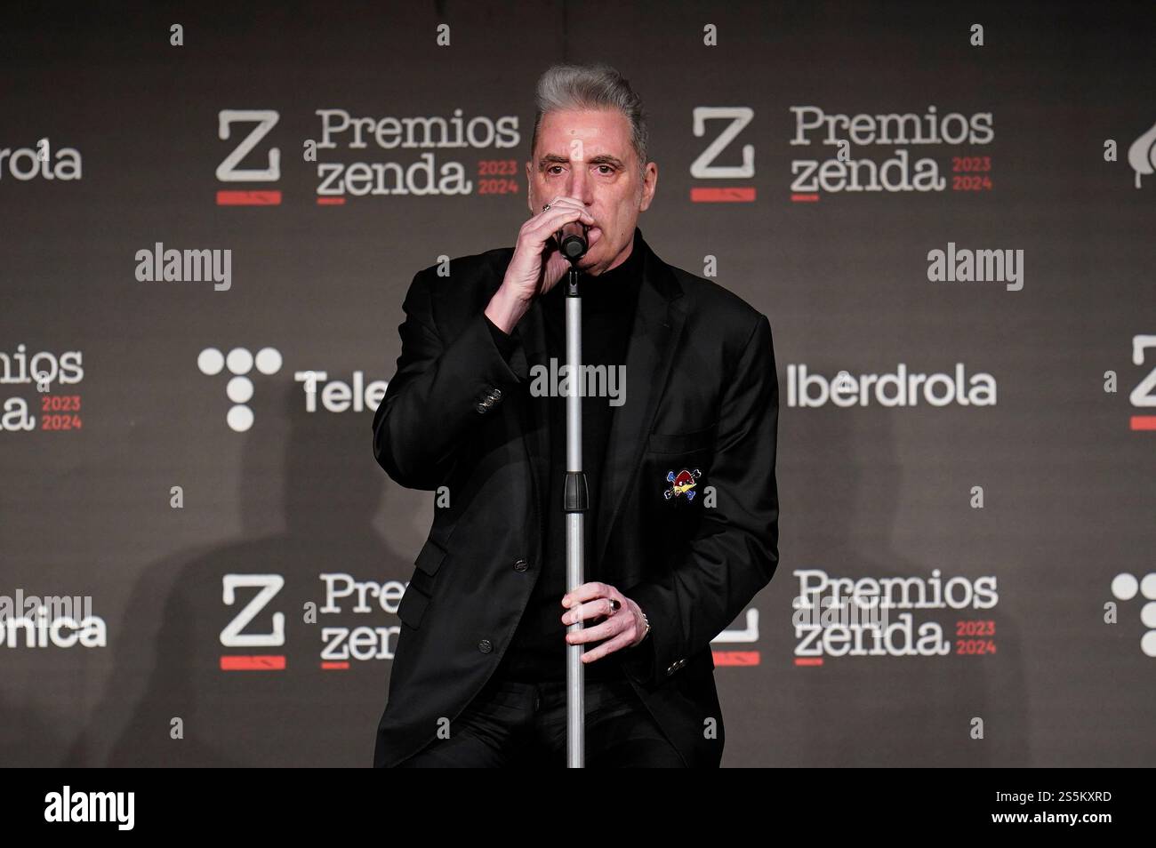 Singer Loquillo performs during the award ceremony of the first edition ...