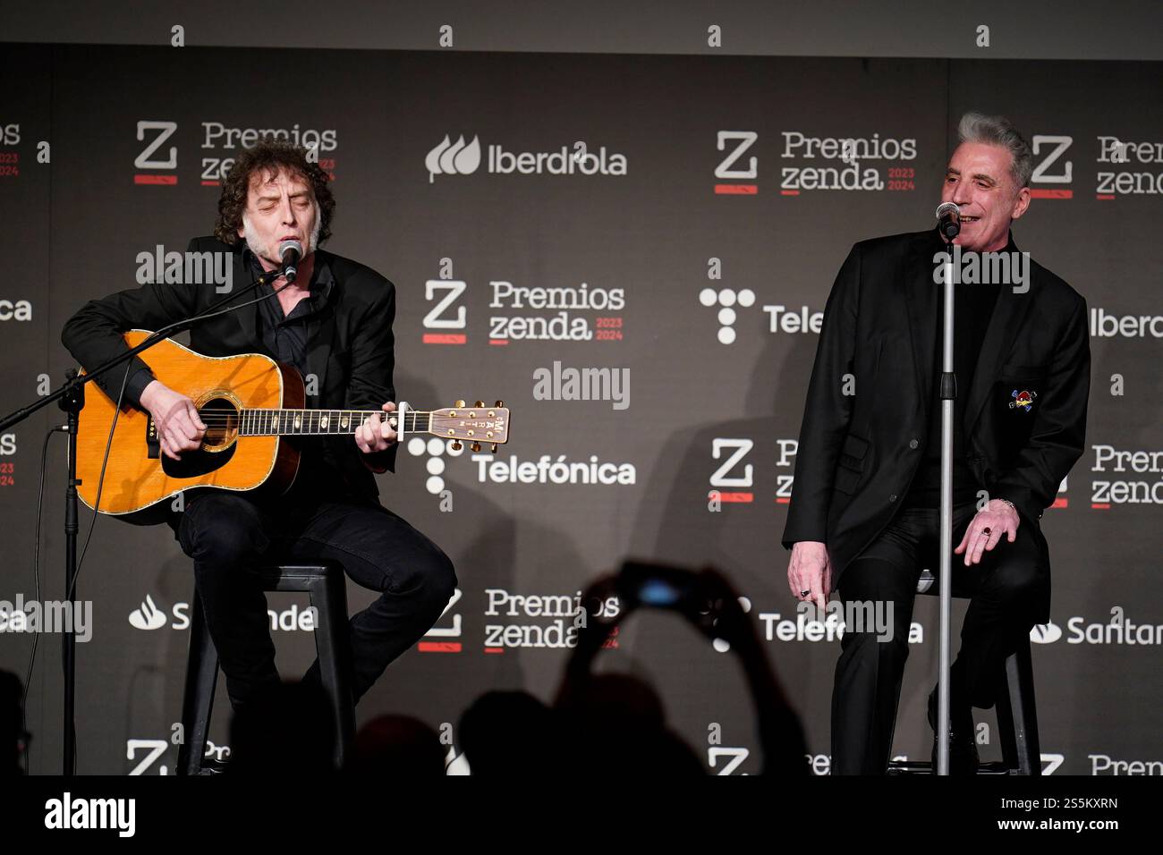 Singer Loquillo performs during the award ceremony of the first edition ...