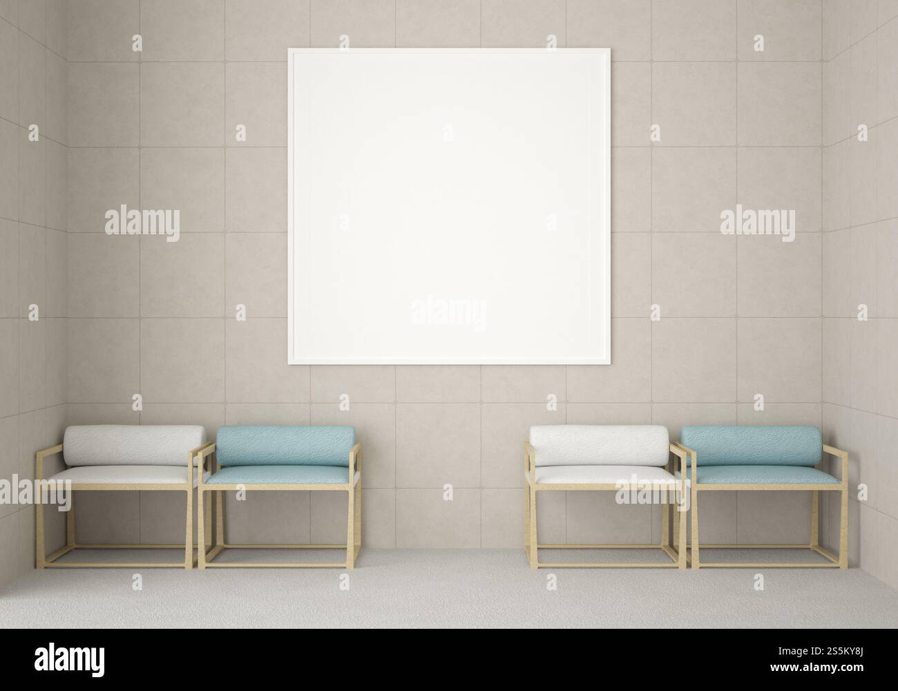 3D interior design for rest corner or waiting area with frame mockup ...