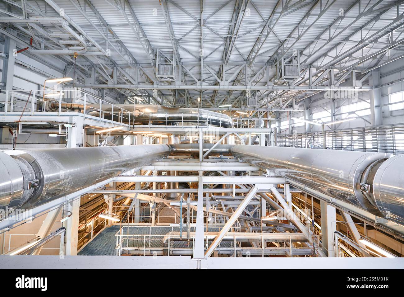Aerial view of chemical plant infrastructure featuring extensive ...
