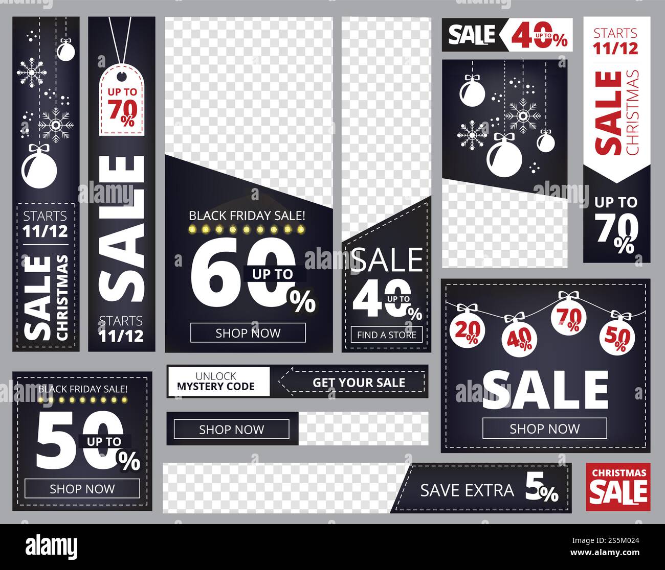 Web banners ad. Different sizes and shapes of advertizing business ...