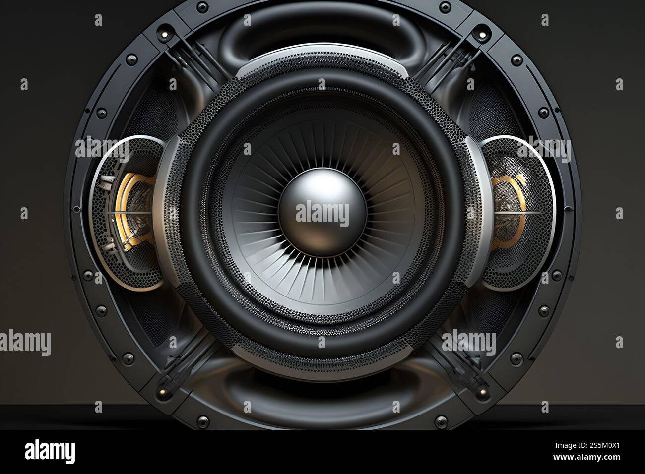 Subwoofer dynamic membrane or sound speaker. Neural network AI ...
