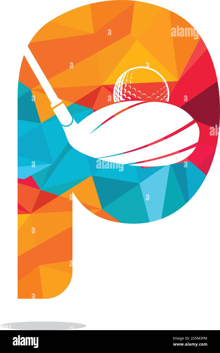 Initial letter P gold vector logo design. Golf club inspiration logo ...