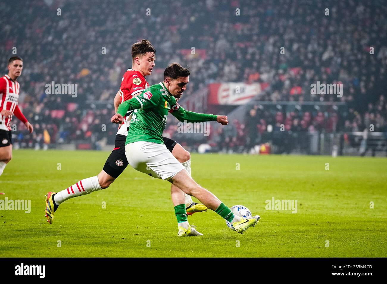 Eindhoven - Matteo Dams of PSV Eindhoven, Lance Duijvestijn of Excelsior Rotterdam during the ...