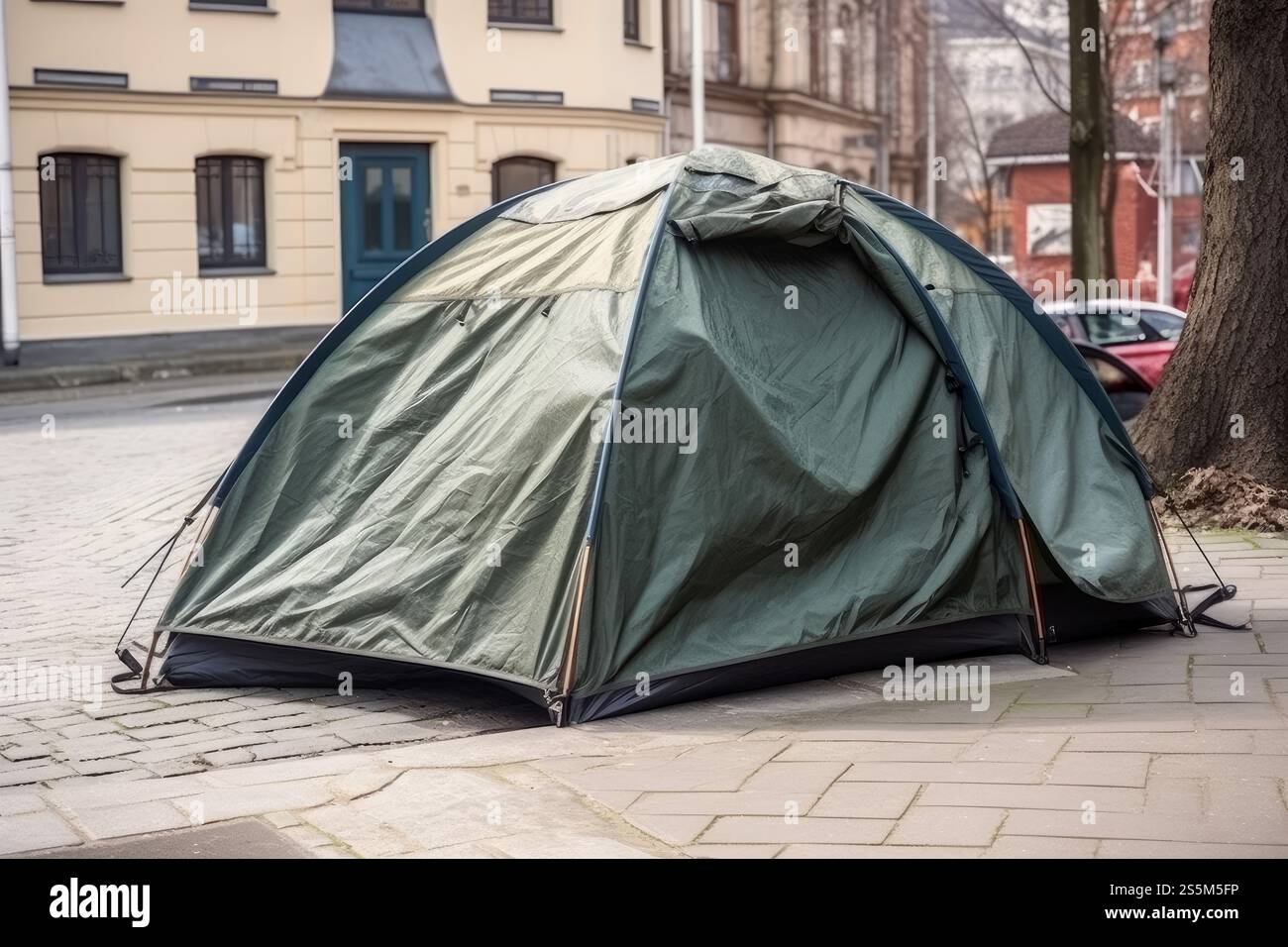 Homeless camp sidewalk hi-res stock photography and images - Alamy