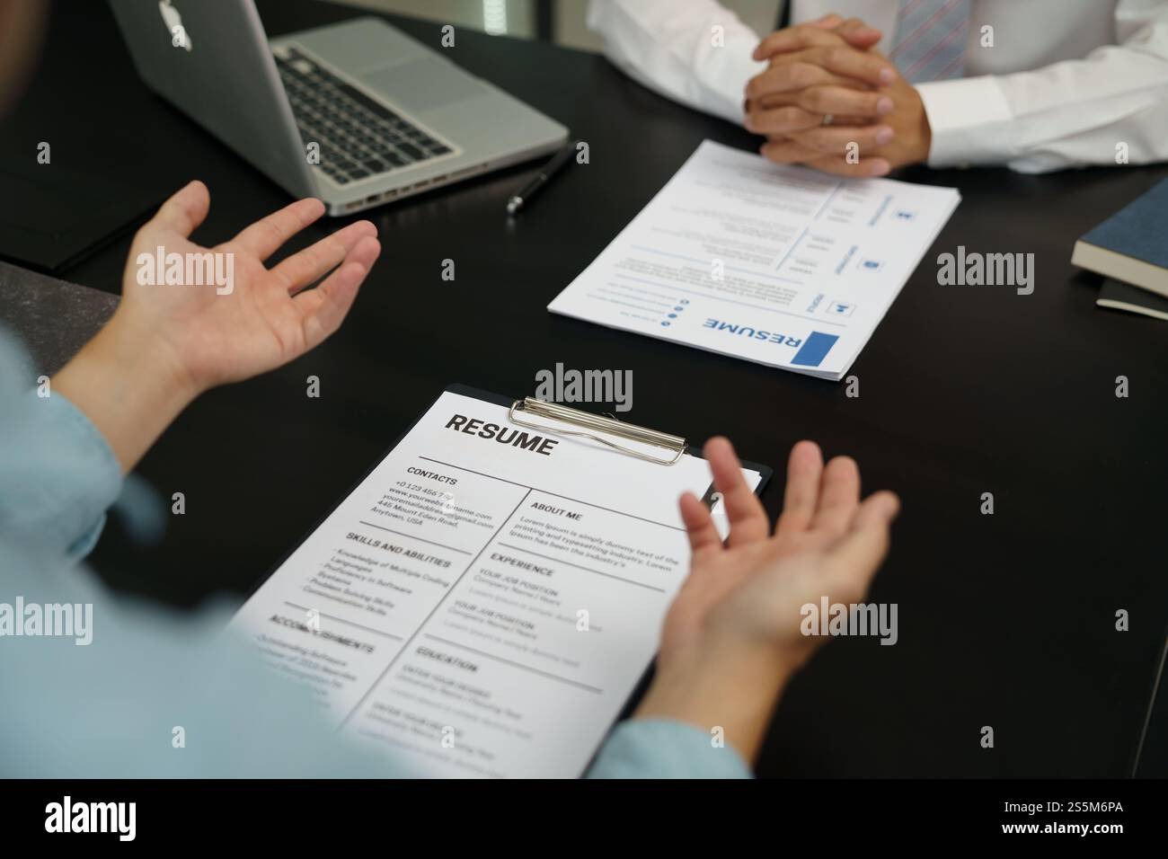 Team leader coach teach young workers explain on paper for business ...