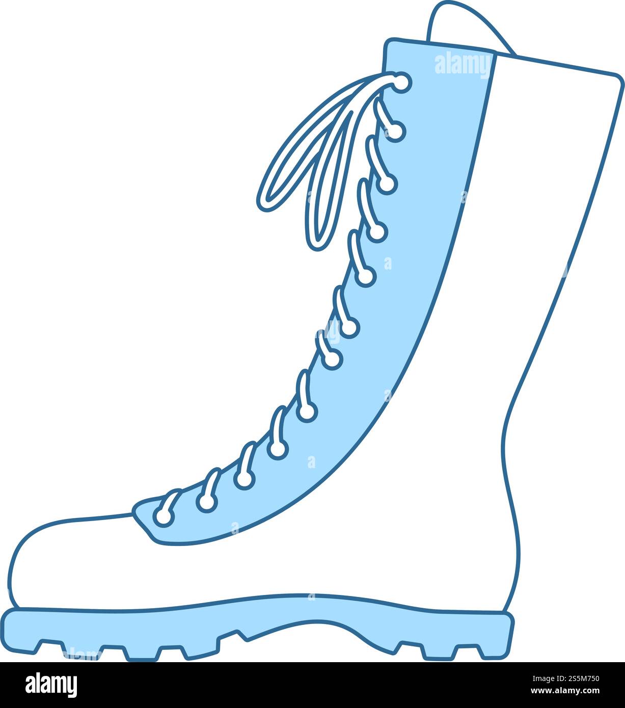 Hiking Boot Icon. Thin Line With Blue Fill Design. Vector Illustration ...