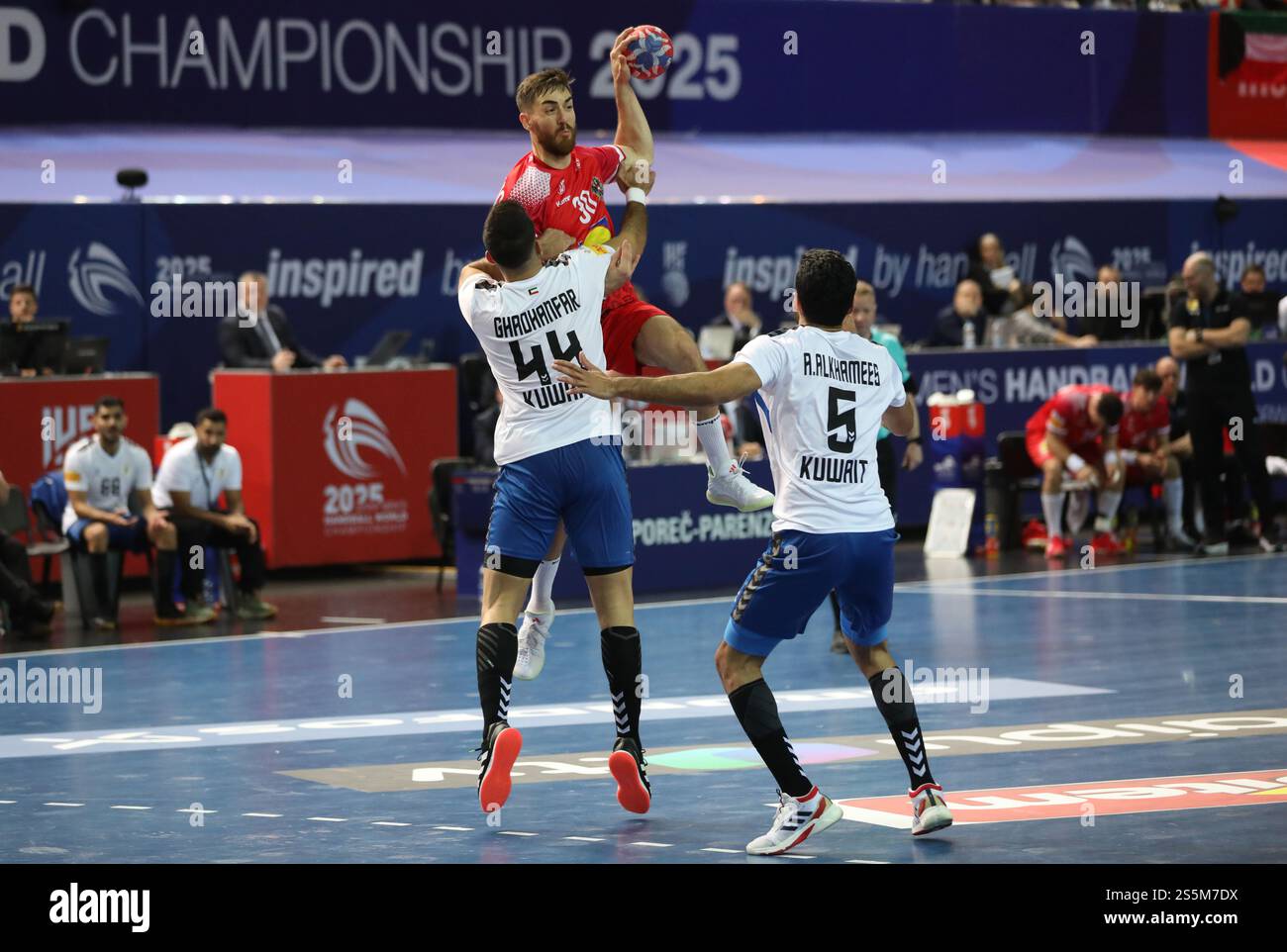 Pula, Croatia. 14th Jan, 2025. POREC, CROATIA - JANUARY 14: Boris Zivkovic of Austria challenges ...