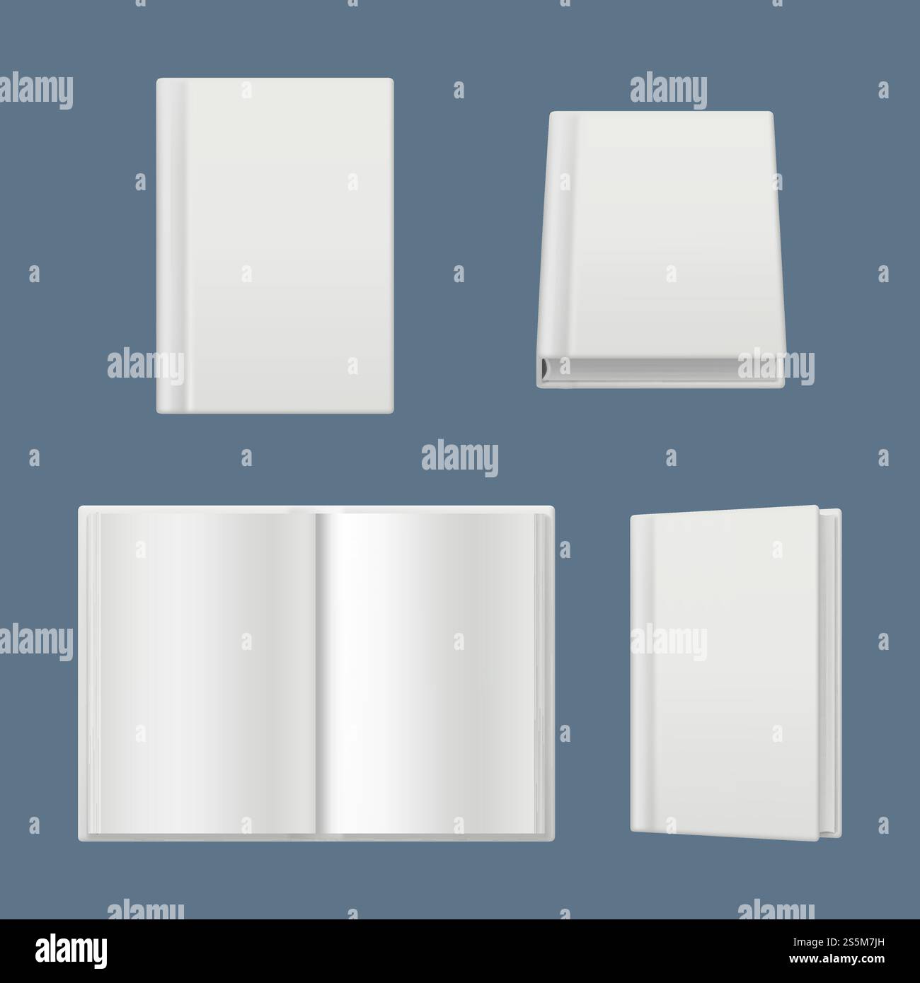 Books mockup. Clean white pages of magazines and books cover brochure ...