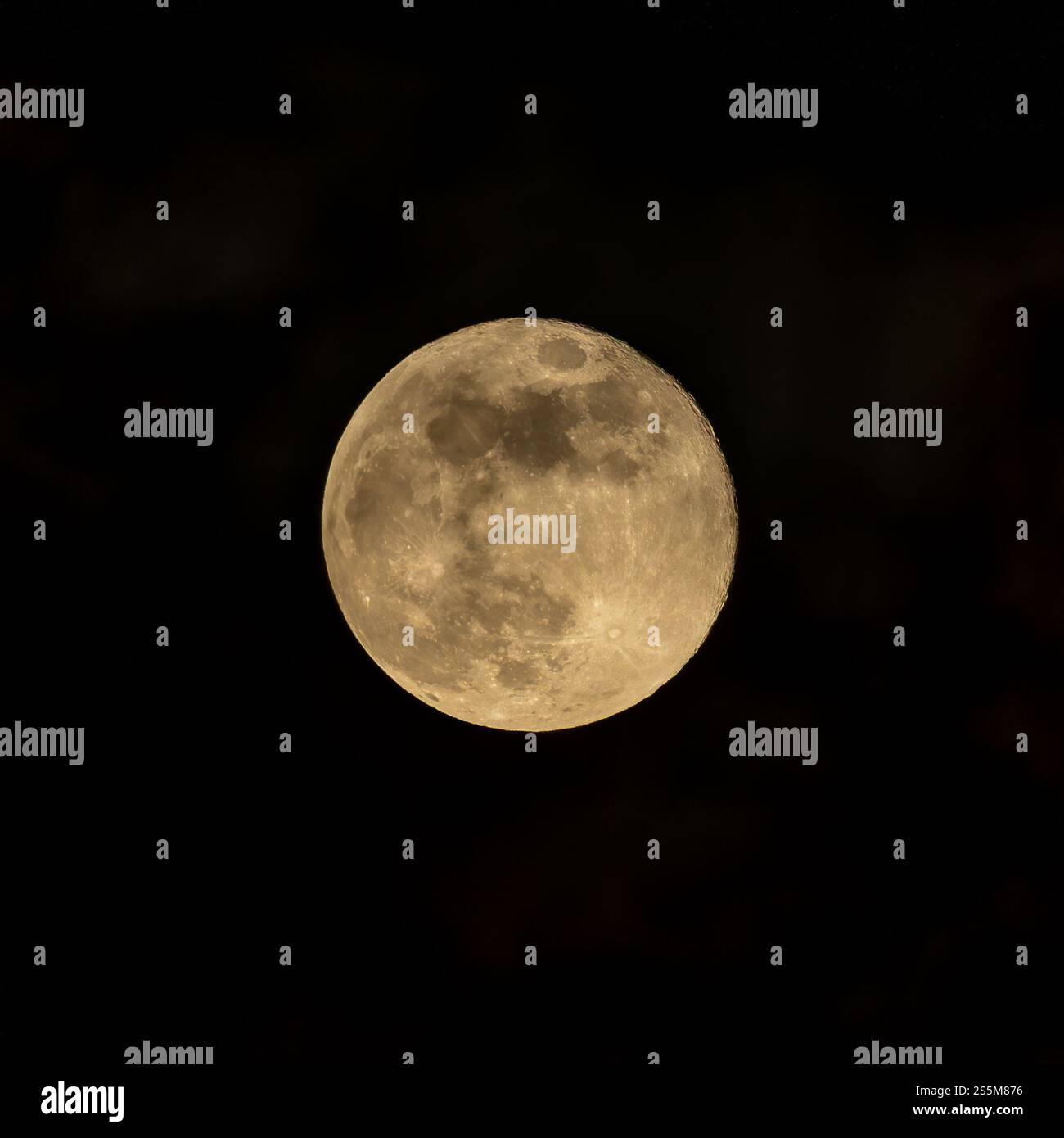 The full wolf moon on a January night in Sussex Stock Photo - Alamy