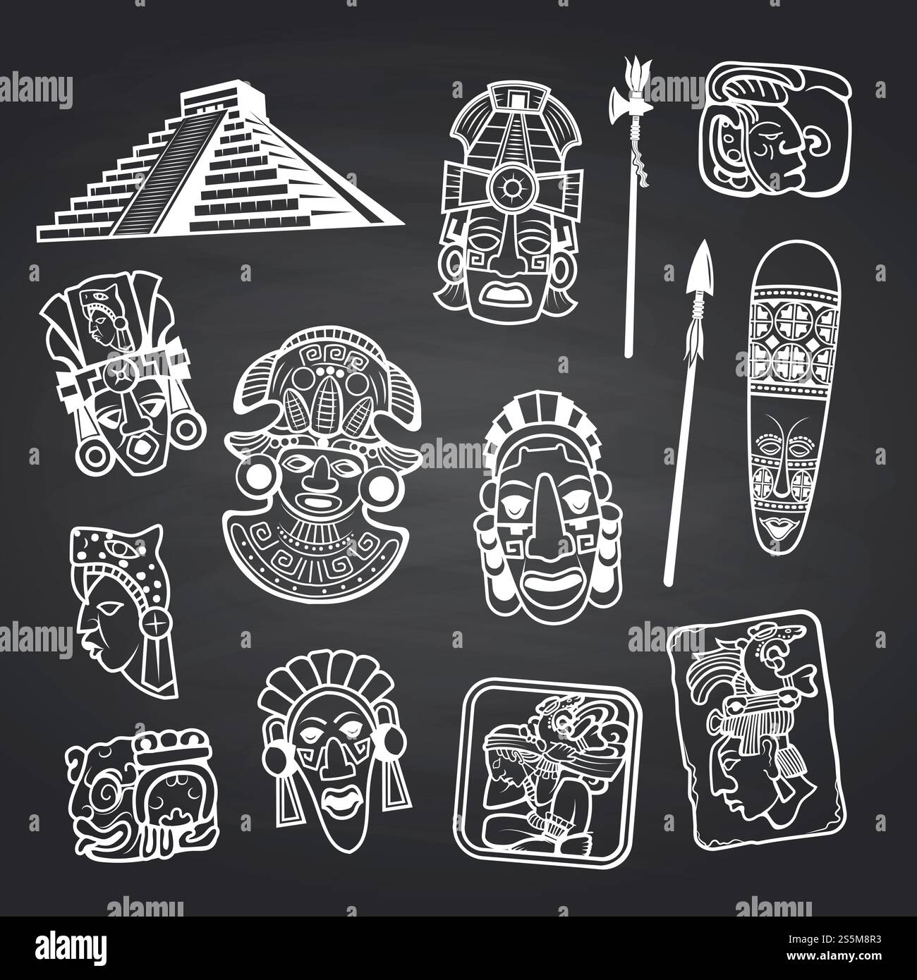 Tiki mask cartoon vector set hi-res stock photography and images - Alamy