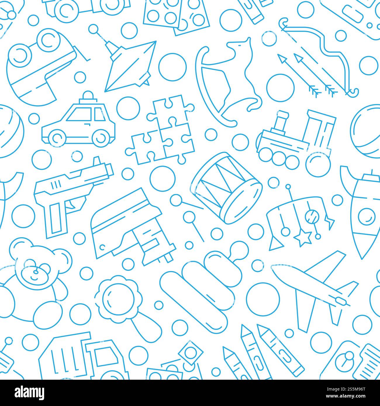 Toys kids pattern. Games for childrens plastic cars soldiers bear horse ...