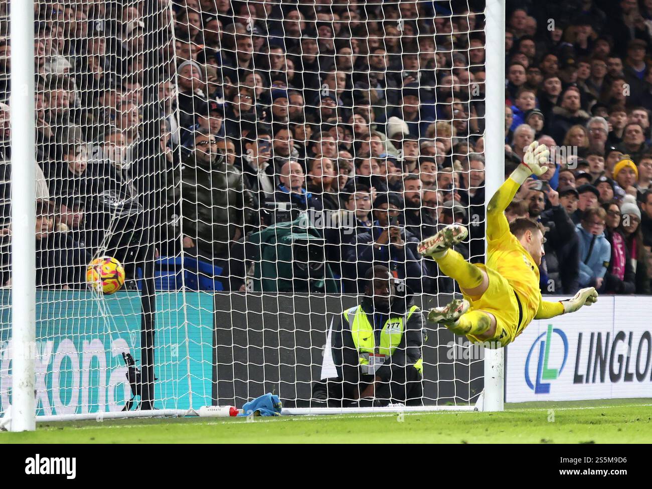 Bournemouth goalkeeper Mark Travers concedes their side's second goal ...