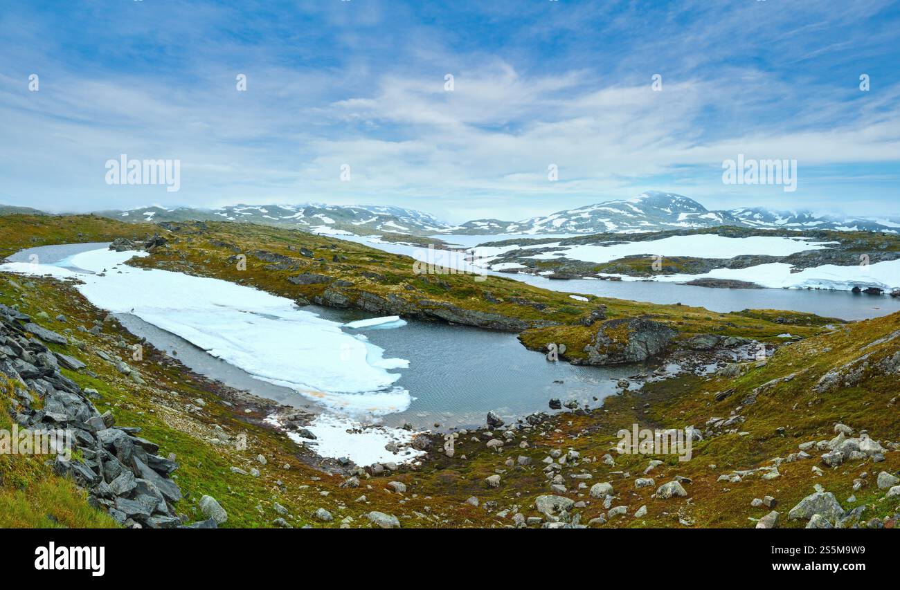 Noth Norway mountain summer tundra valley and small lakes Stock Photo ...