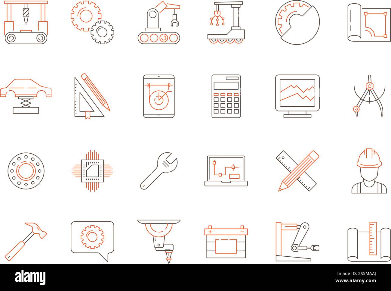 Engineering colored icon. Production support software mechanical work ...