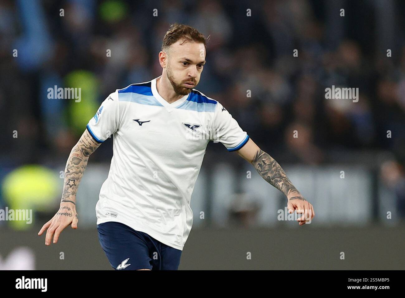 Rome, Lazio, Italy. 10th Jan, 2025. Lazio's Manuel Lazzari is seen in action during Serie A ...