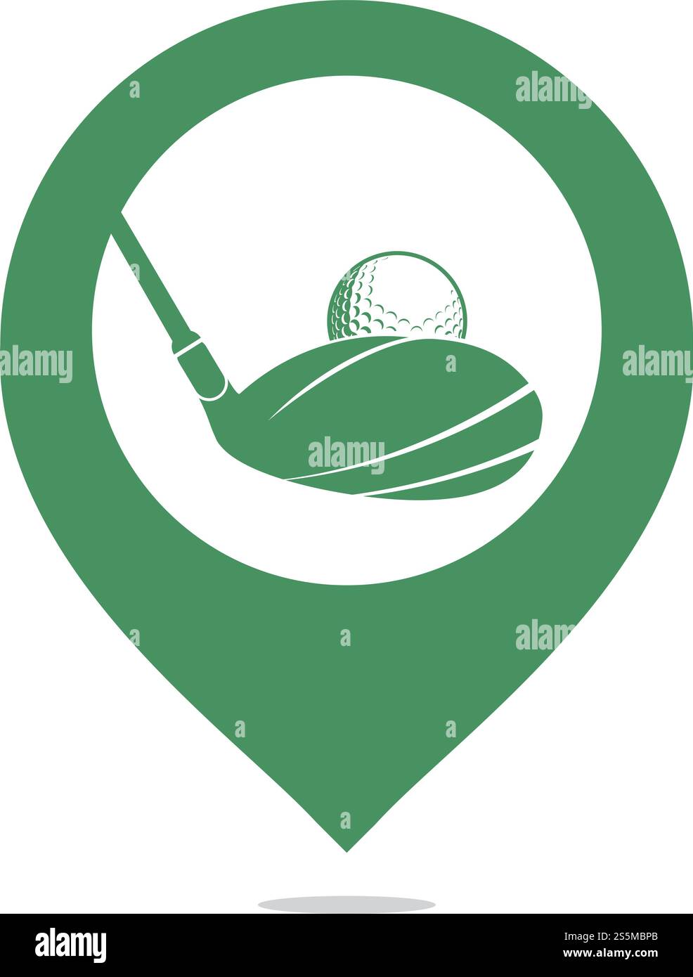 Vector golf club and map pointer logo combination. Golf club ...