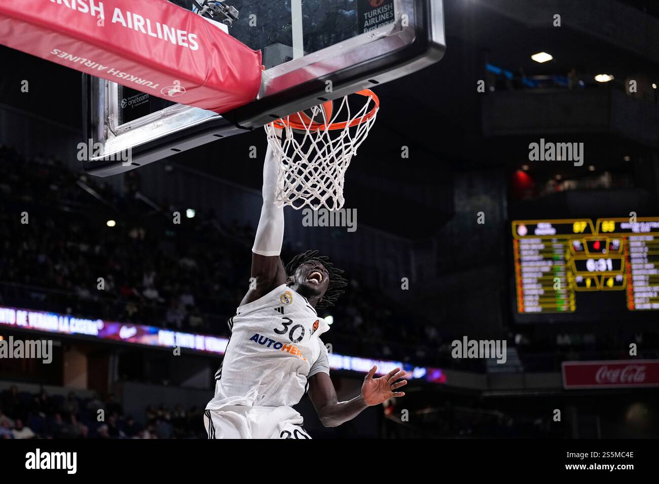 Eli John Ndiaye of Real Madrid in action during the Turkish Airlines EuroLeague, Regular Season ...