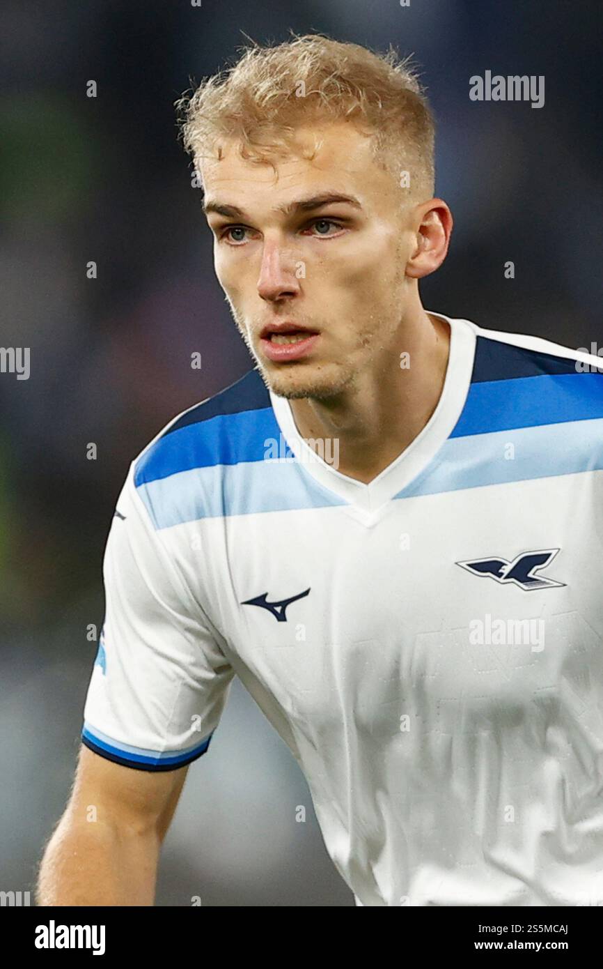 Rome, Lazio, Italy. 10th Jan, 2025. Lazio's Gustav Isaksen looks on ...