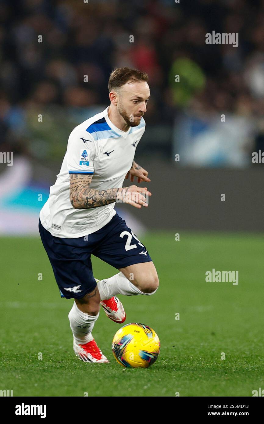 Rome, Lazio, Italy. 10th Jan, 2025. Lazio's Manuel Lazzari is seen in action during Serie A ...