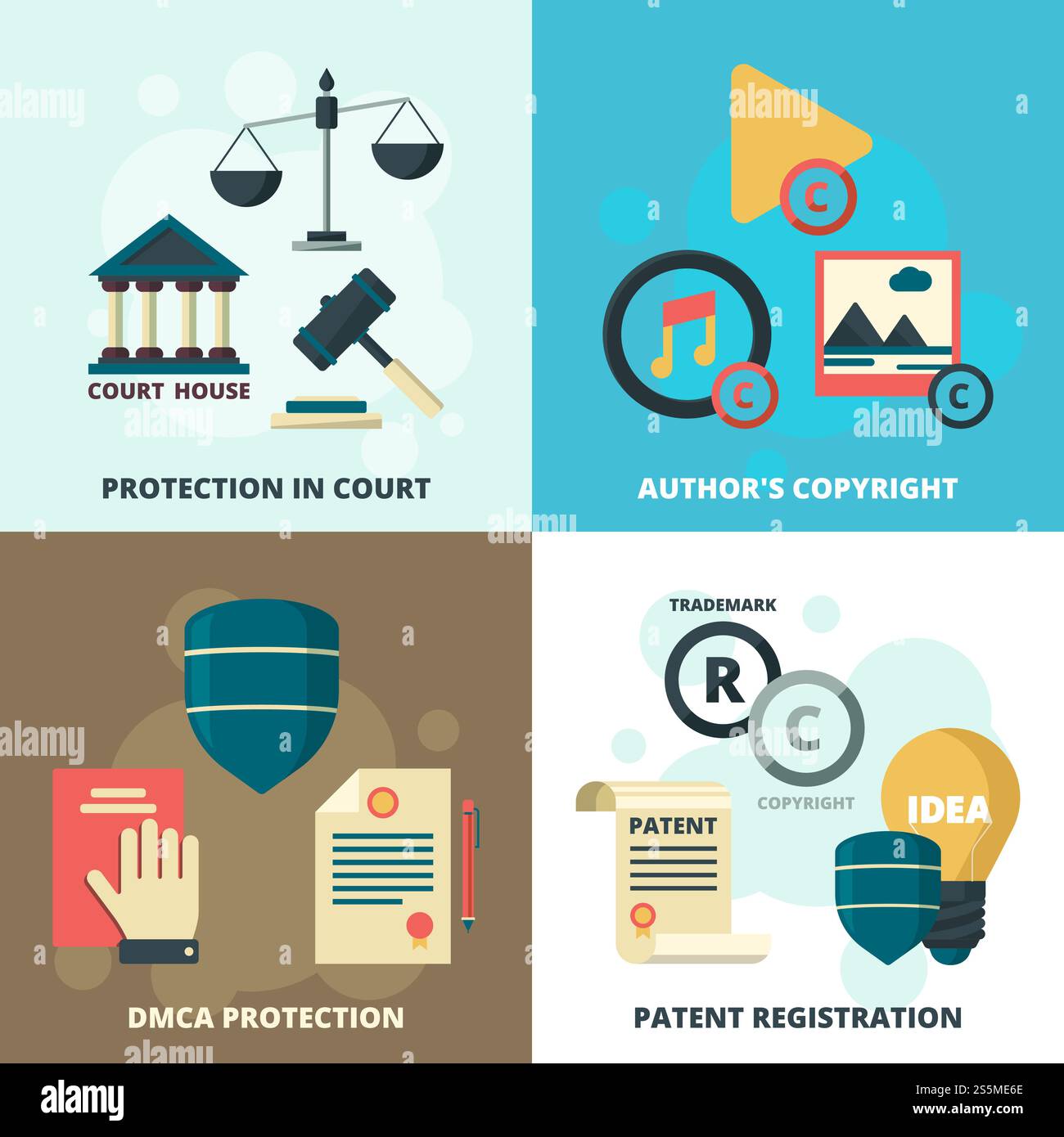 Copyright legal icon. Patient compliance quality regulations security ...