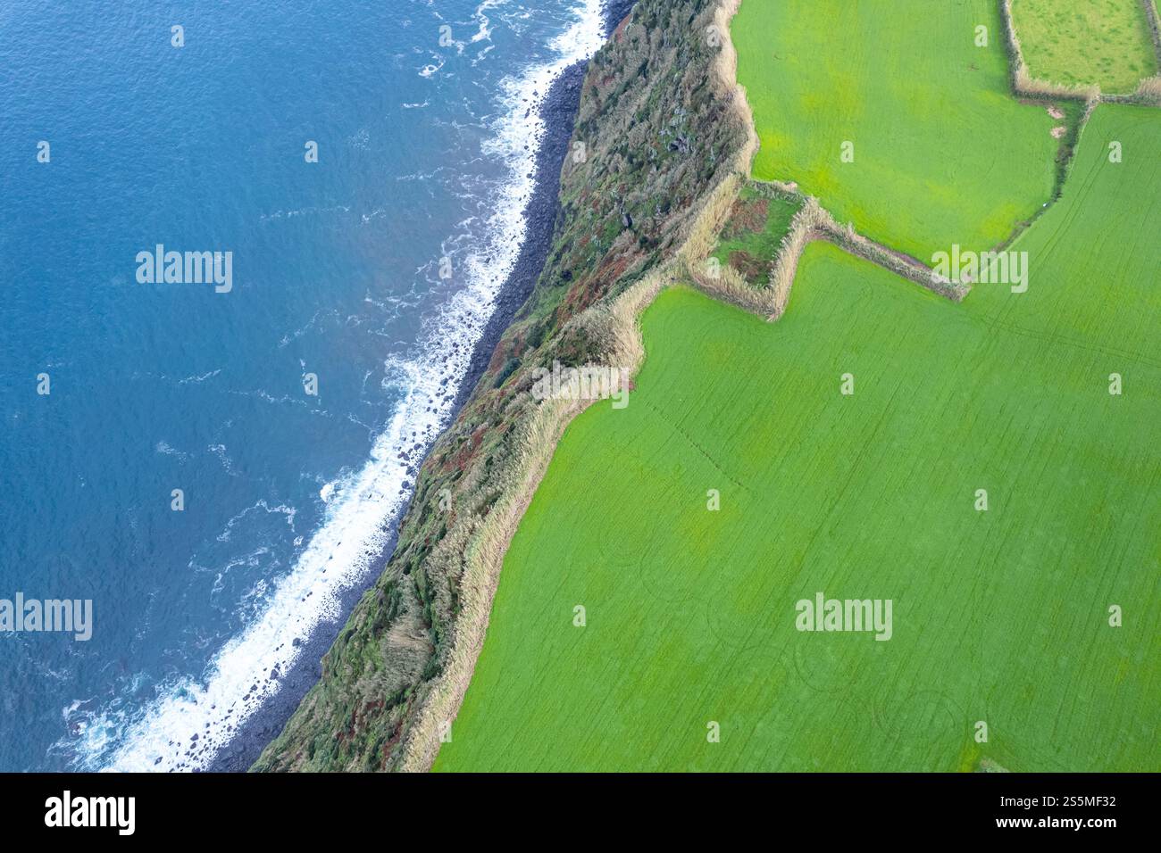 cliff on the north coast of Sao Miguel Island, Azores archipelago ...
