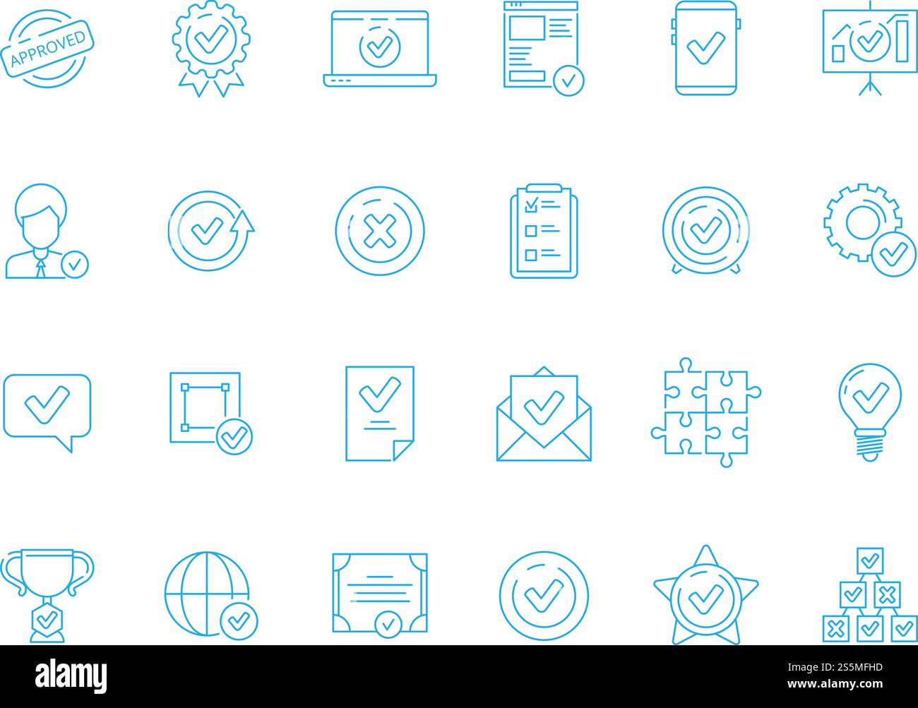 Approved symbols. Office customer signs checked inspection quality ...
