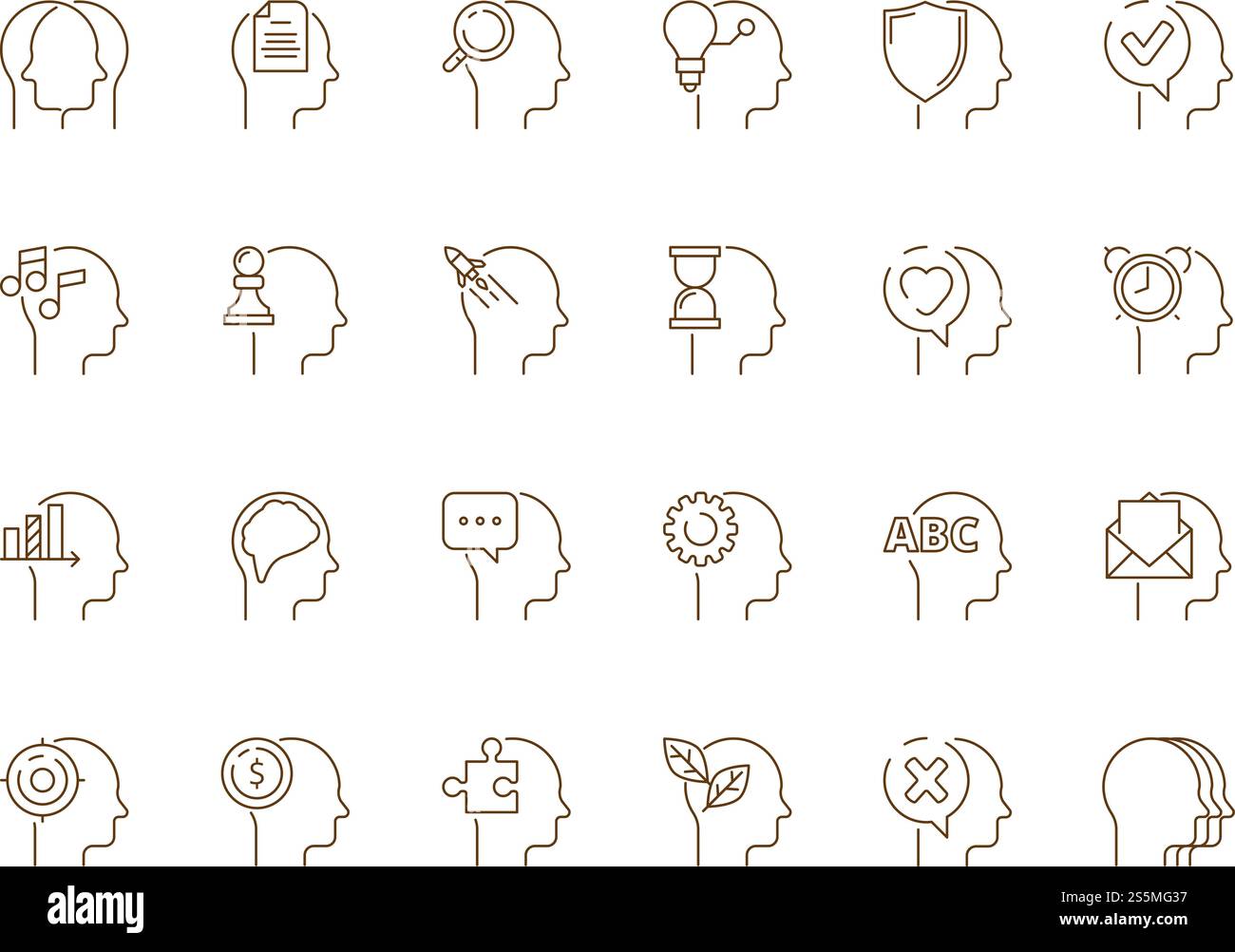 Idea in head icon. Mind creative thinking inspire and learning ...