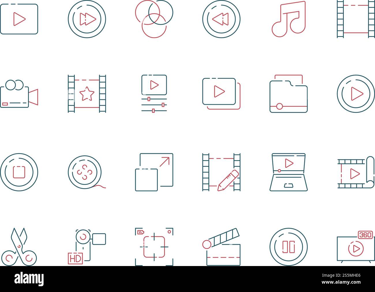 Film edit icon. Animation movie production effect cut clapper ...