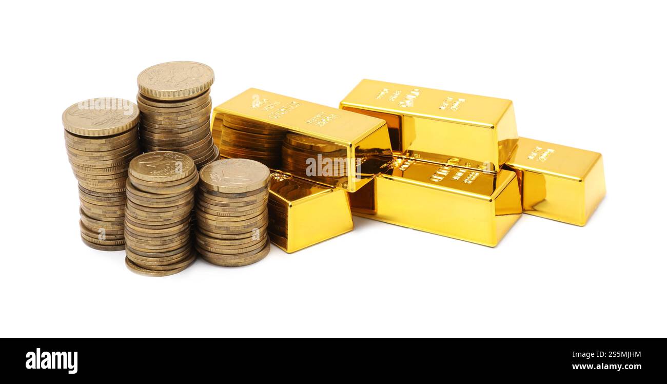Shiny gold bars coins hi-res stock photography and images - Alamy