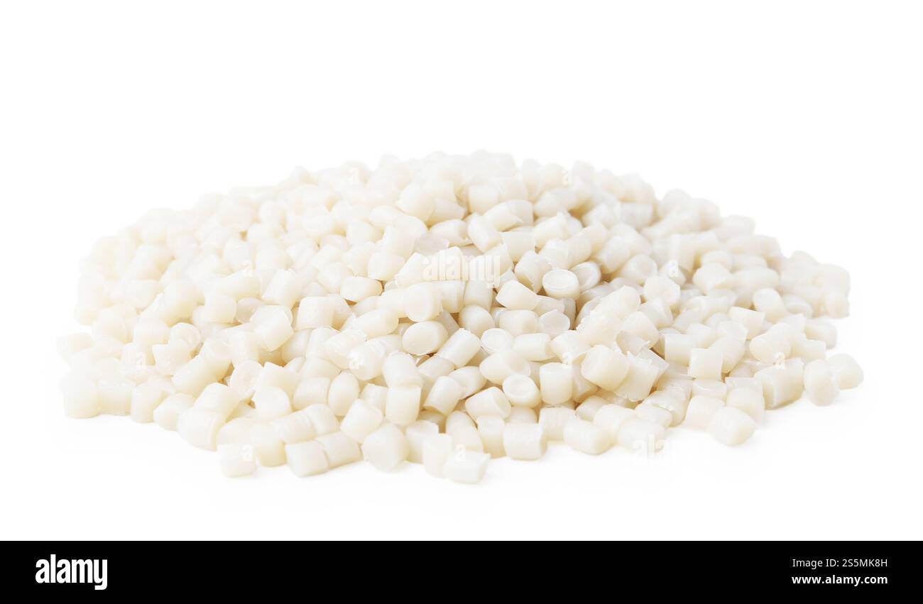 Pile of plastic granules isolated on white Stock Photo - Alamy