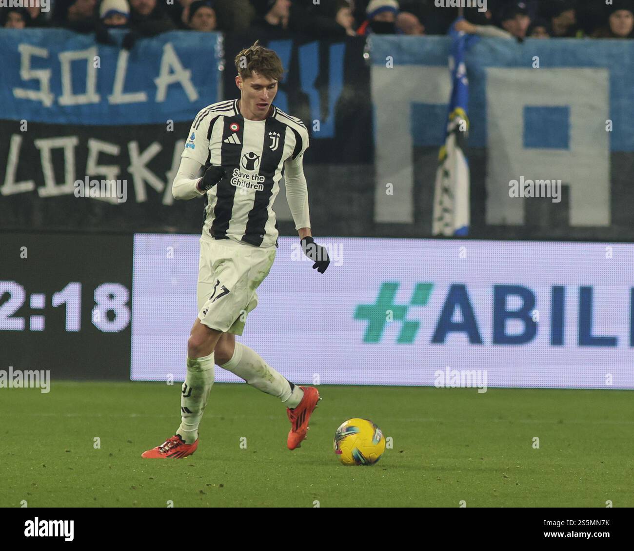 Bergamo, Italy. 14th Jan, 2025. Nicolo Savona of Juventus FC play the ...