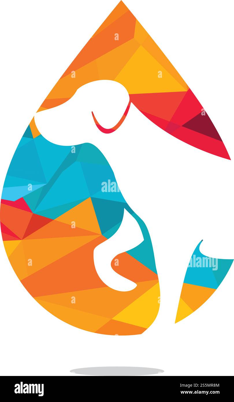 Dog and water drop icon logo design vector illustration. Veterinary ...