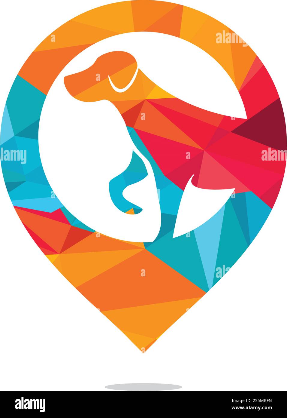 Dog pet animal pin location logo design. Symbol pet dog with the ...