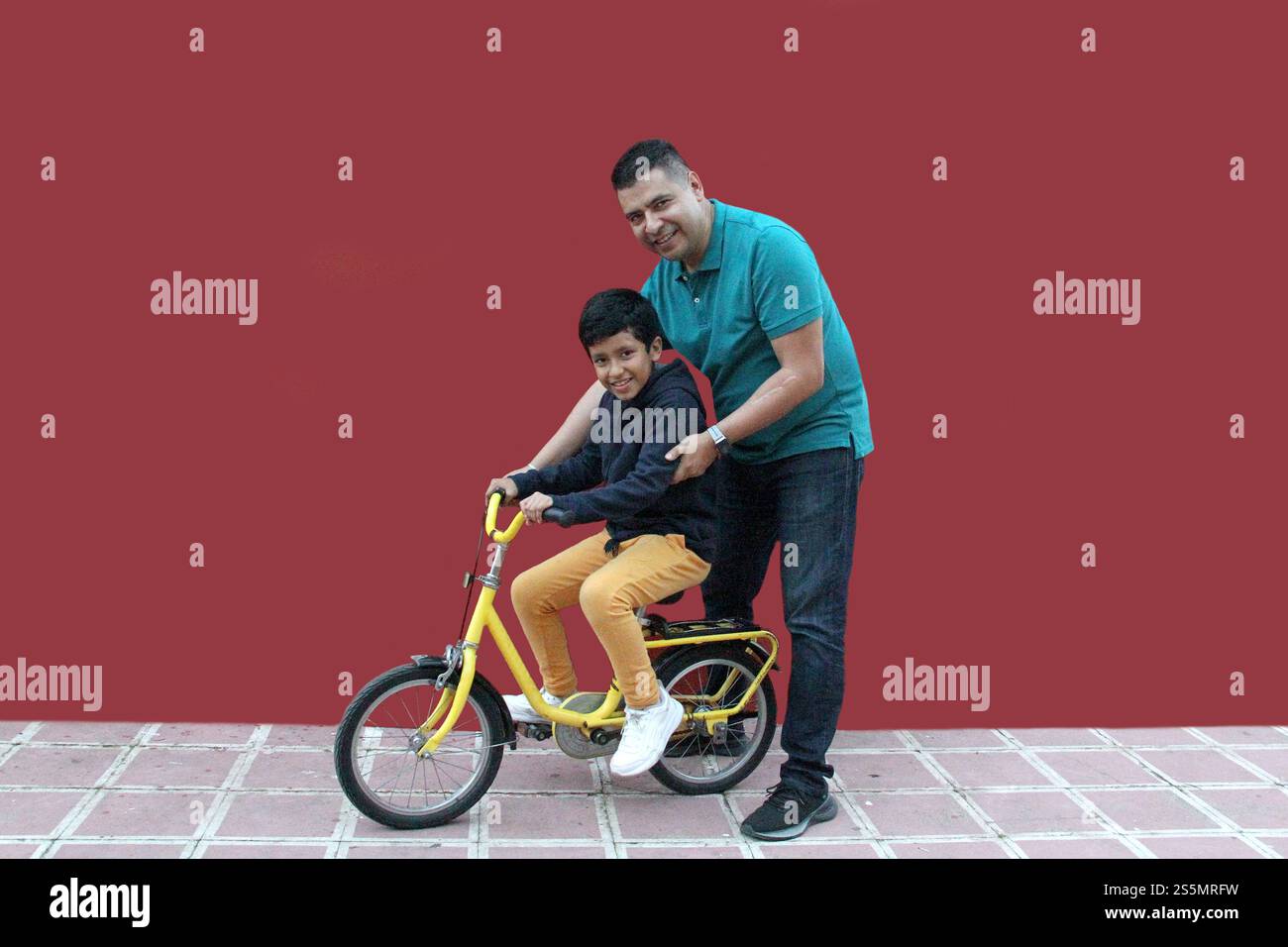 Divorced Single Dad Teaches His 9 Year Old Brown Latino Son How To Ride