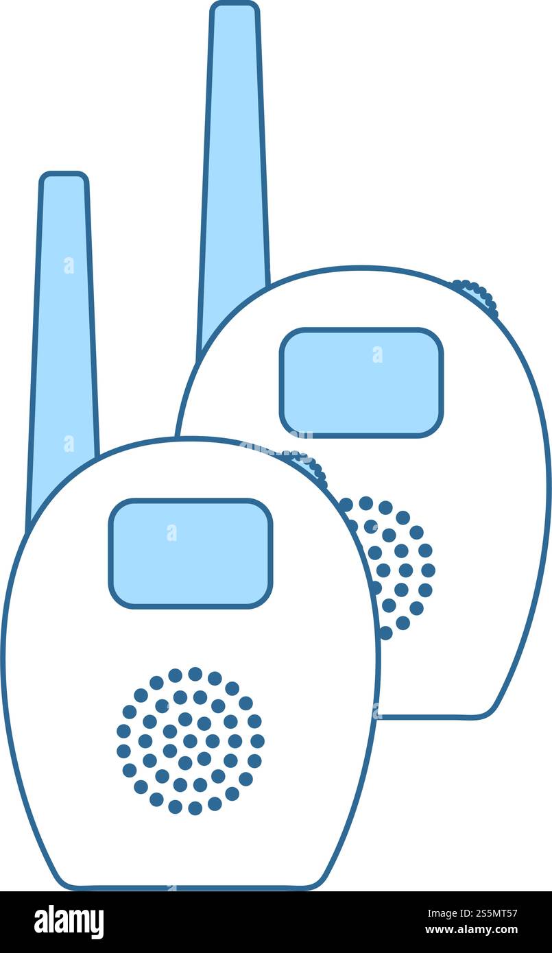 Baby Radio Monitor Icon. Thin Line With Blue Fill Design. Vector ...