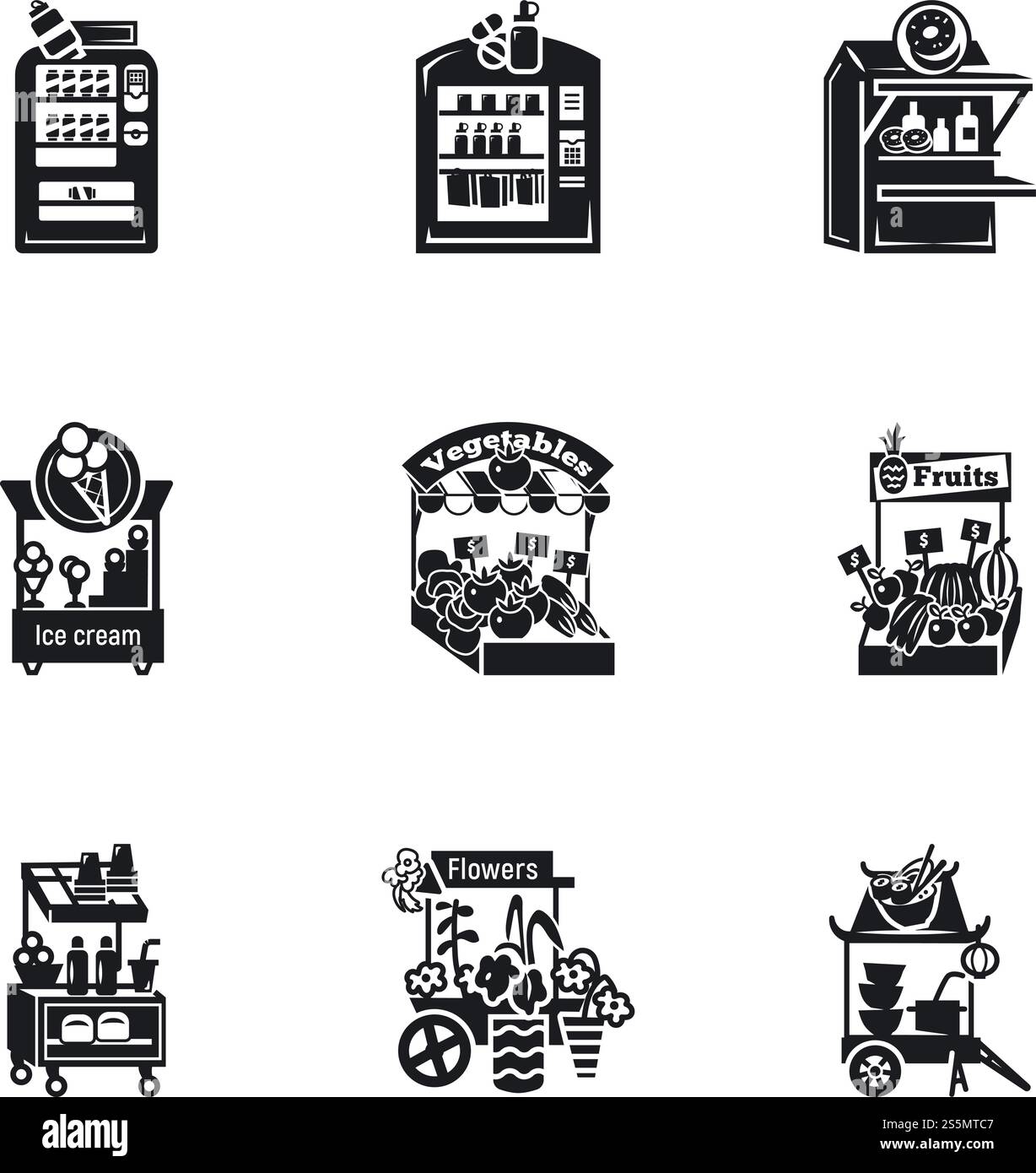 Street shop icon set. Simple set of 9 street shop vector icons for web design isolated on white ...