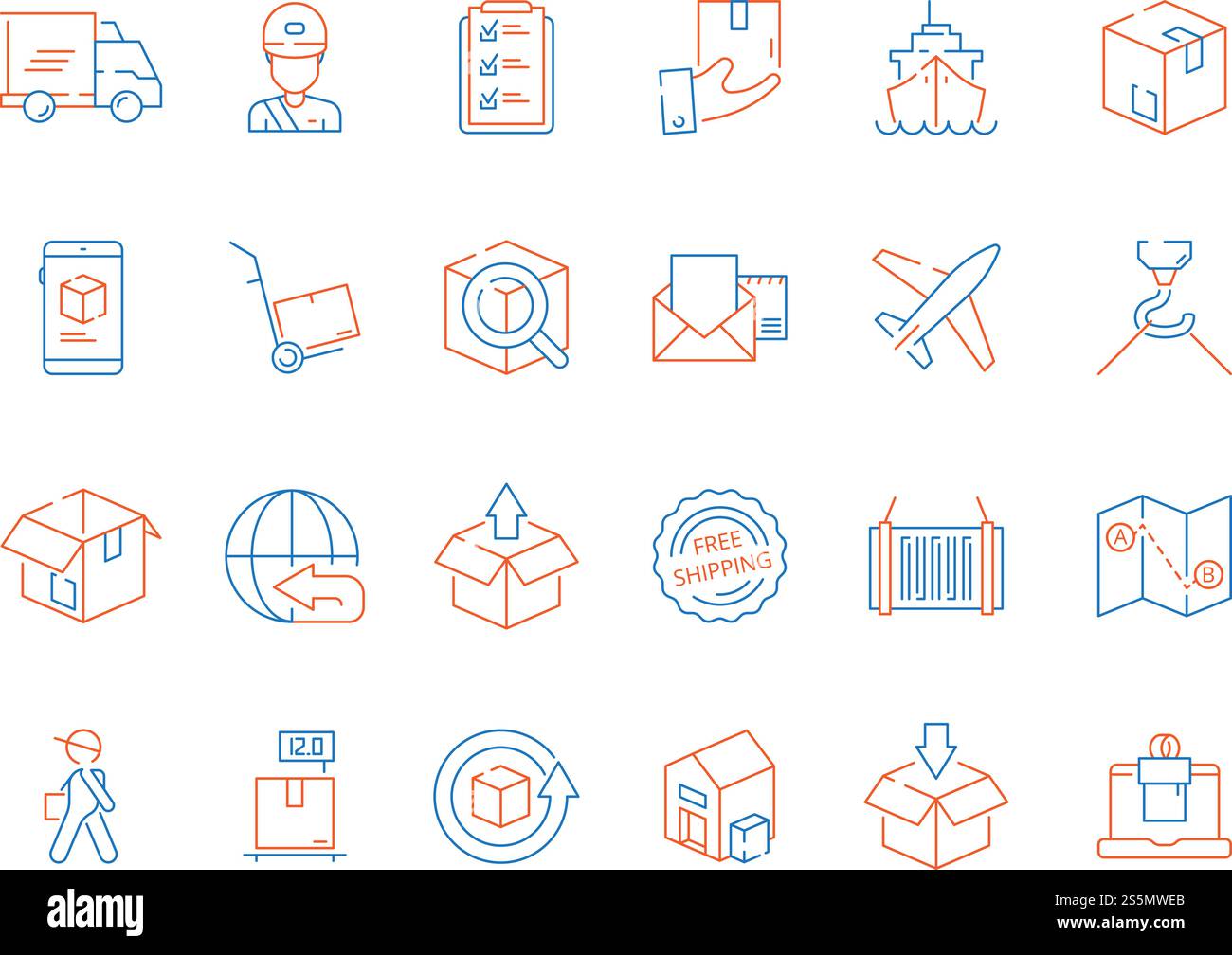 Delivery symbols. Shipping fast courier cargo freight logistics ...