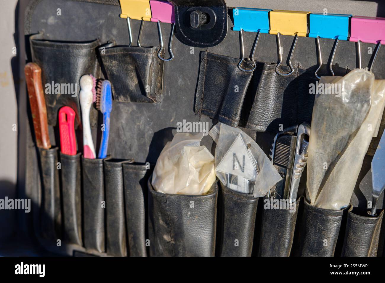 inside of an archaeologist's precision tool case Stock Photo - Alamy
