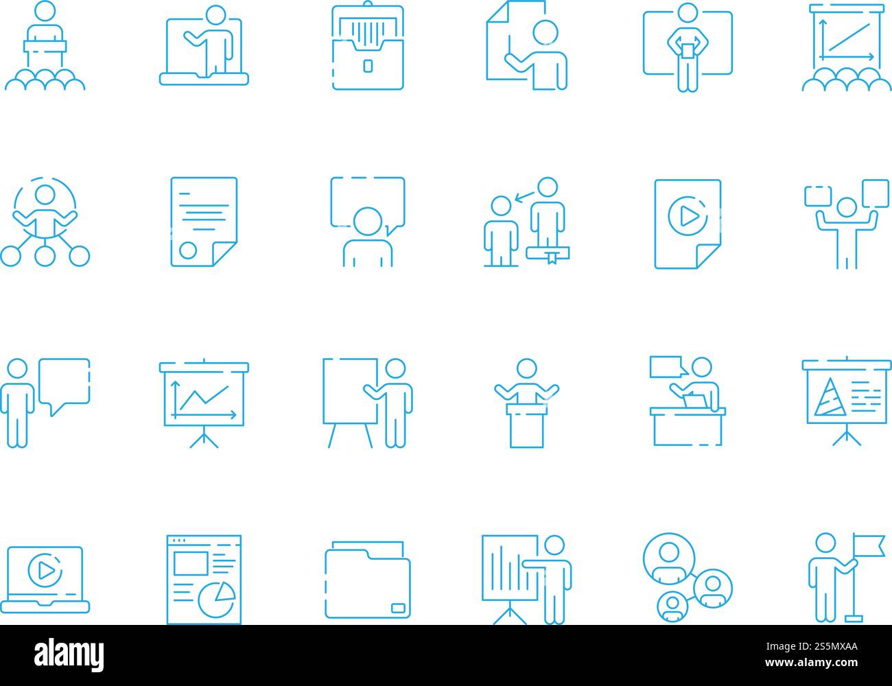 Business learning icon. Conference room manager presentation coaching ...