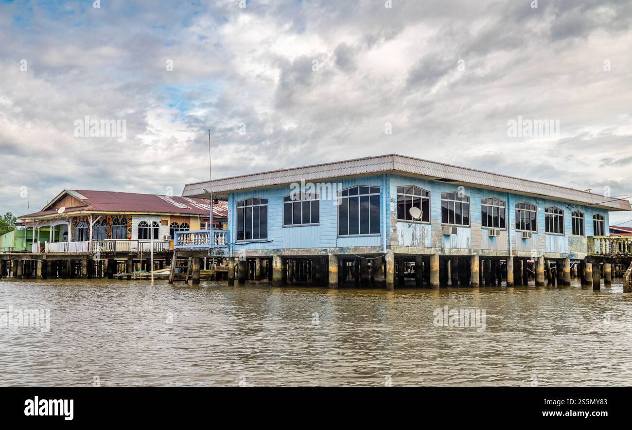 Kampong Ayer the floating village wooden Malay traditional houses ...