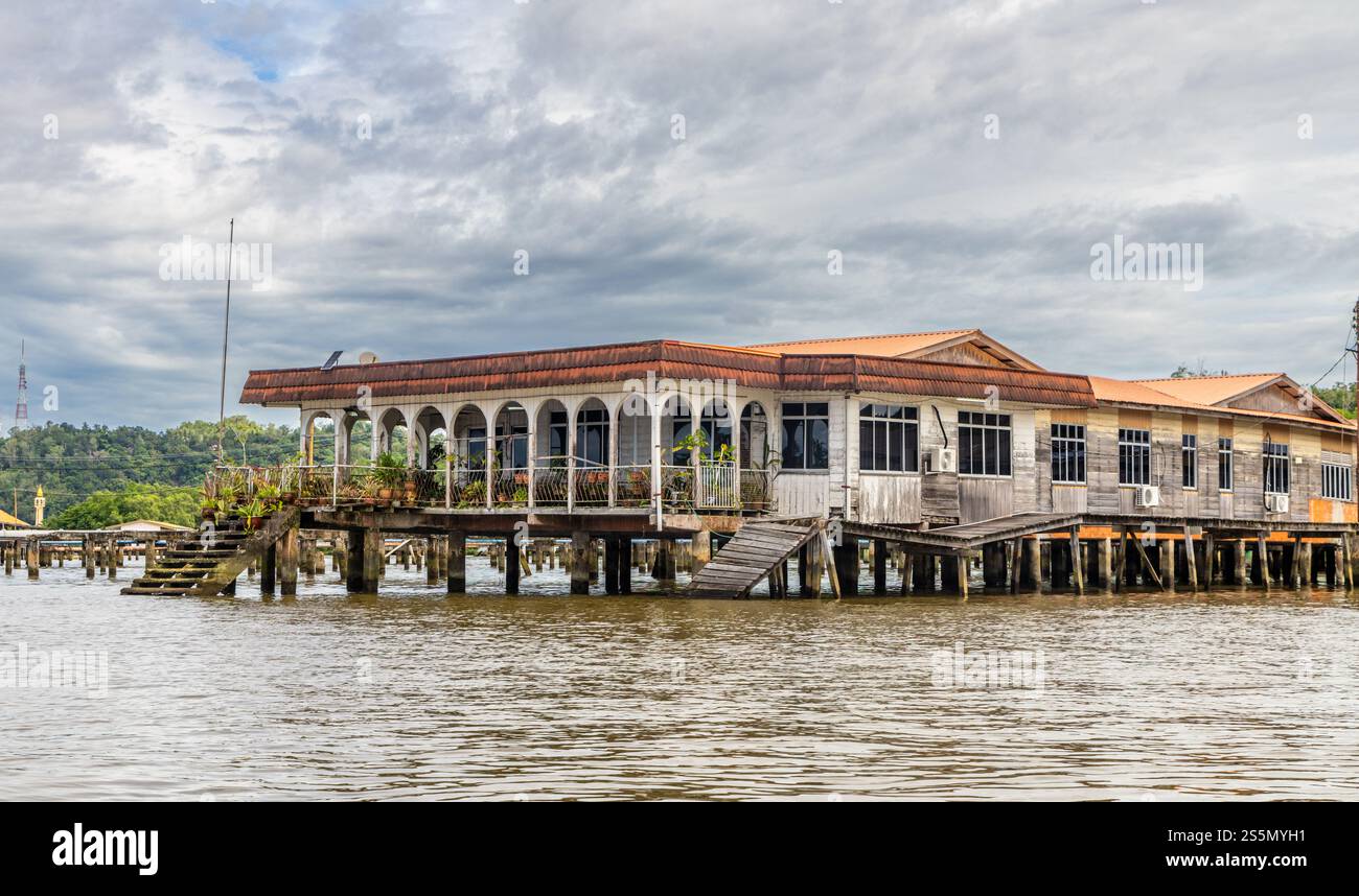 Kampong Ayer the floating village wooden Malay traditional houses ...
